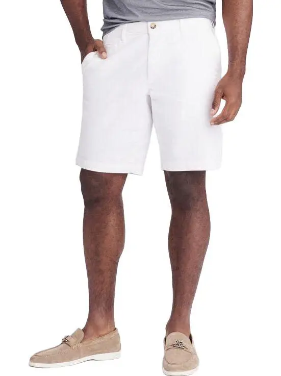 Robert Graham Brightside Flat Front Stretch Cotton Chino Shorts - Bright White