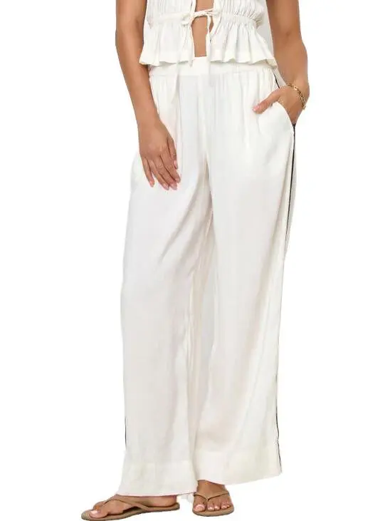L*Space Wide-leg Linen-blend Pants - Cream