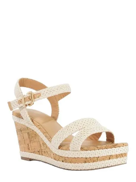 Dune London Kipling Platform Wedge Sandal - Ecru