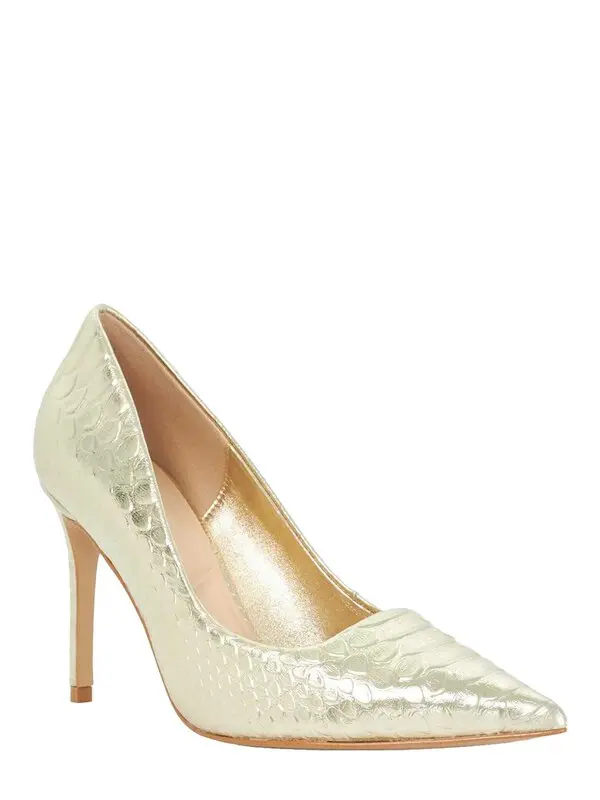Dune London Assured Pointed Toe Pump - Gold