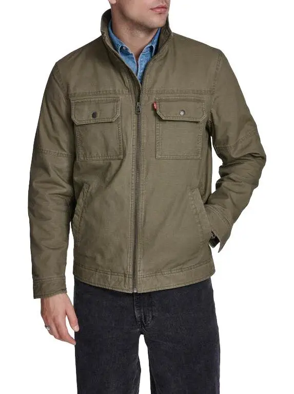 LEVI'S Slub Cotton Military Jacket - Olive Tree