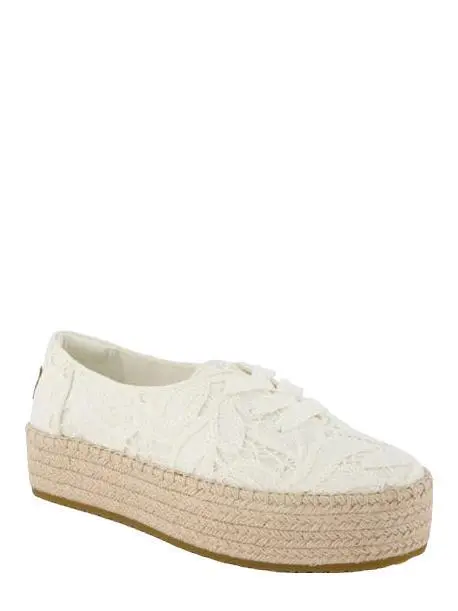 Toms Valencia Lace-up Platform Espadrille - Ivory Floral