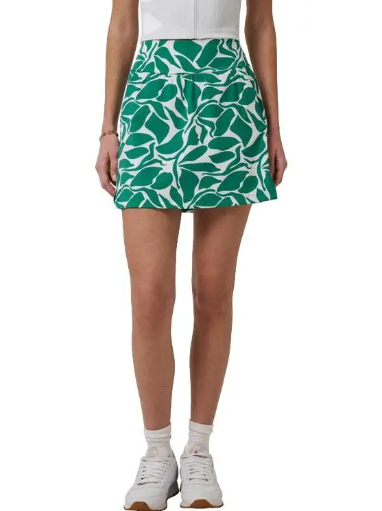 Travis Mathew Moveknit Game Set Match Skort - Green Tambourine Multi