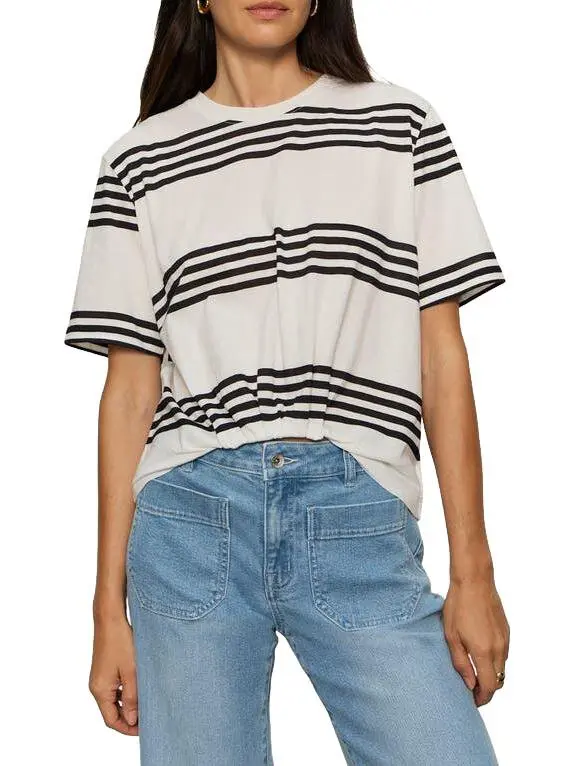 Sanctuary Stripe Cotton T-shirt - Chalk White/black Stripe