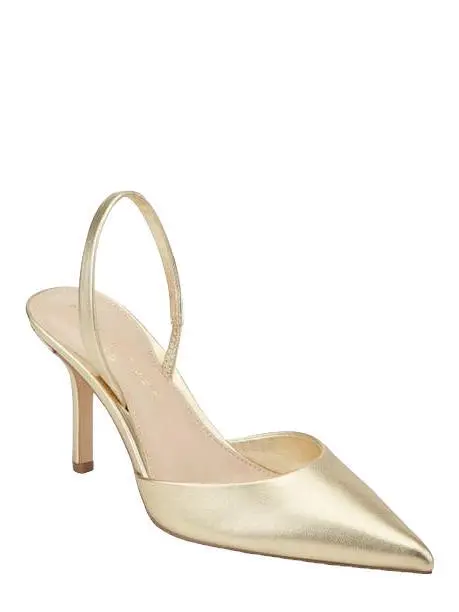 Marc Fisher Noland Leather Pumps - Gold