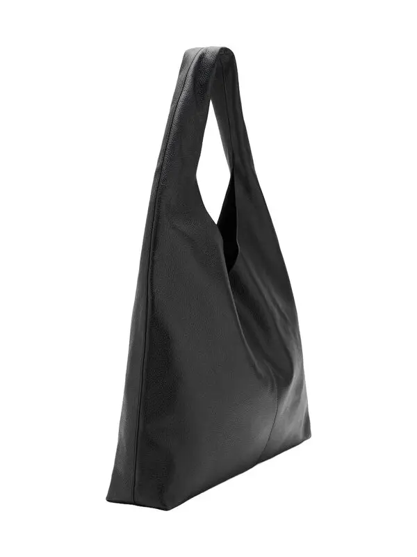 Mango Leather Shoulder Bag - Black
