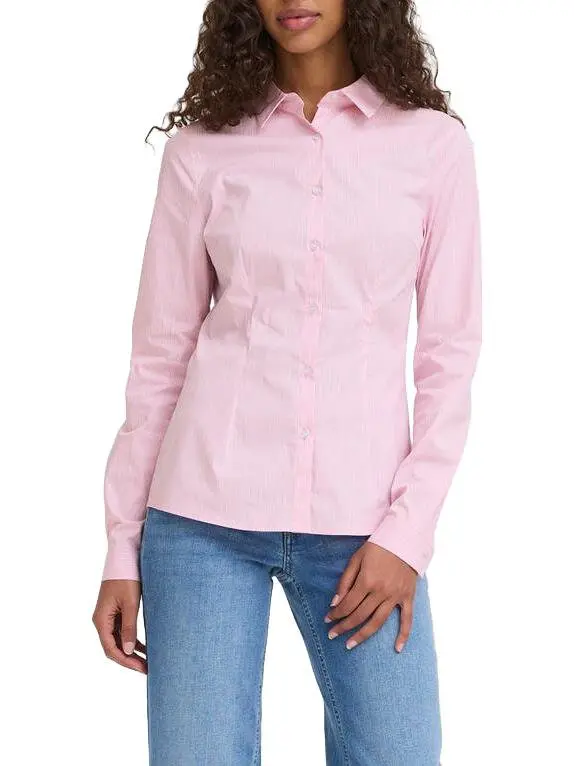 ICHI Ihdima Stripe Button-up Shirt - Rose Stripe