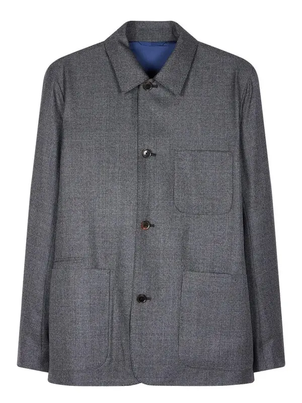 Paul Smith Check Wool Work Jacket - Blue
