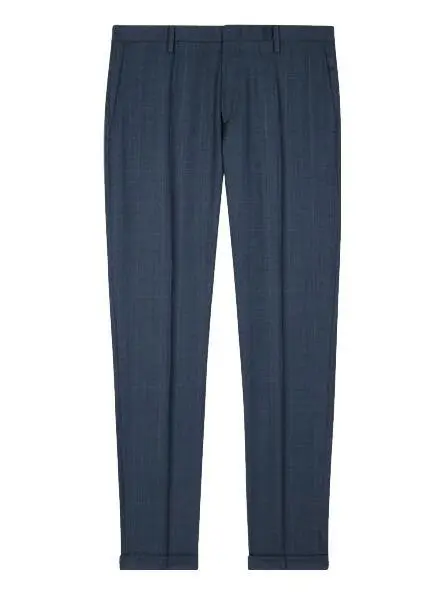 Paul Smith Slim-fit Check Wool Trousers - Blue