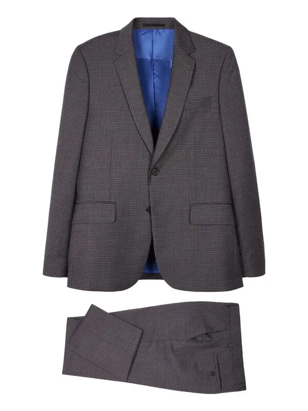 Paul Smith The Soho Tailored-fit Gingham Wool Suit - Grey