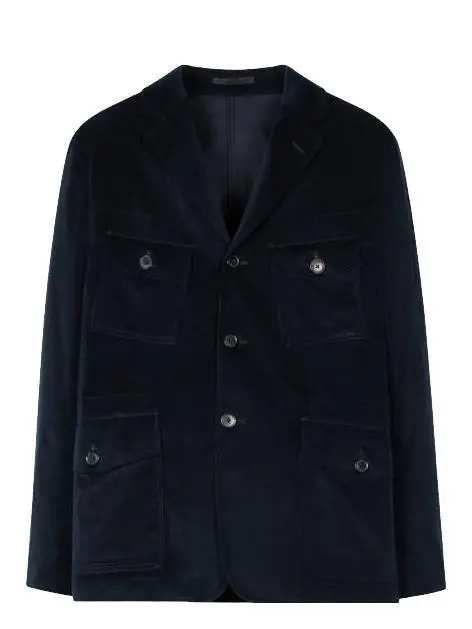 Paul Smith Corduroy Patch-pocket Blazer - Blue