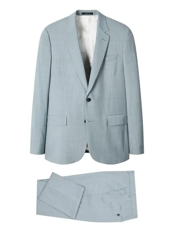 Paul Smith The Soho Tailored-fit Light Overdyed Melange Wool Suit - Blue