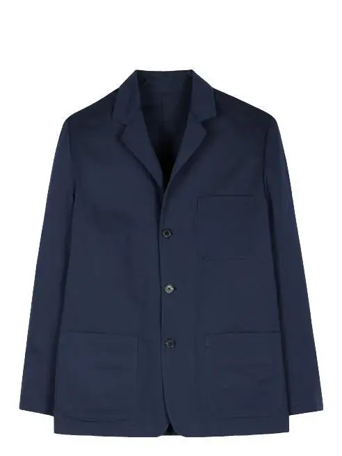 Paul Smith Cotton-linen Twill Work Jacket - Blue