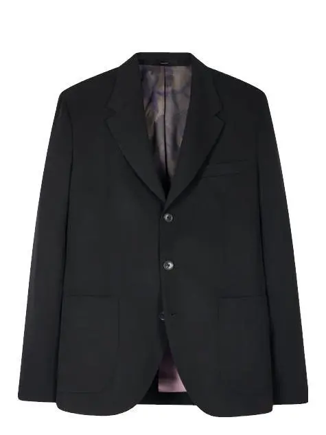 Paul Smith Slim-fit Wool Gabardine Three-button Blazer - Black