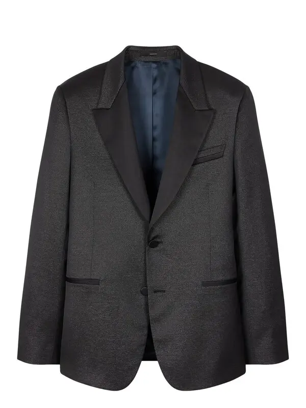 Paul Smith Tailored-fit Glitter Wool-blend Evening Blazer - Black