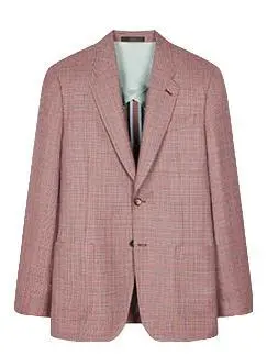 Paul Smith Check Wool Buggy Lined Blazer - Red