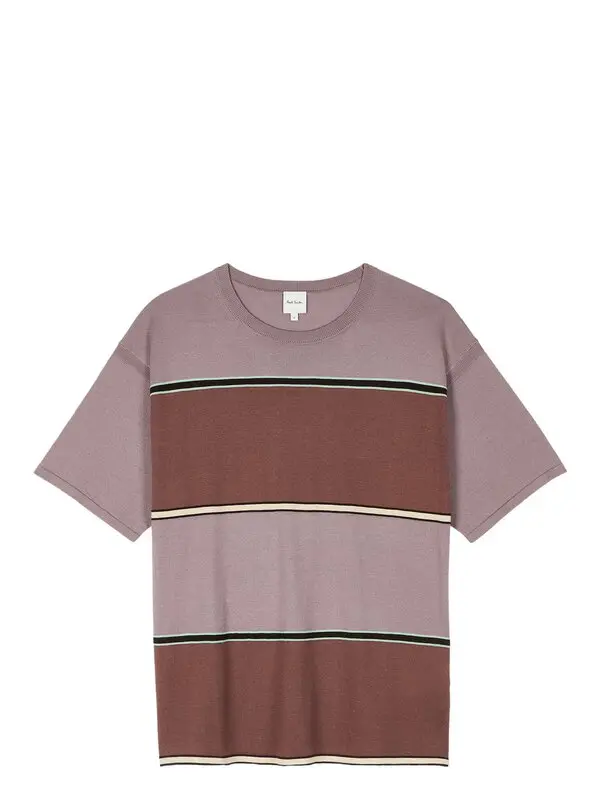 Paul Smith Mauve Stripe Knitted T-shirt - Purple