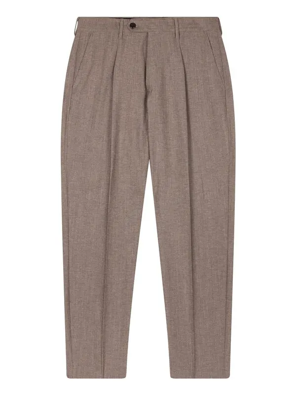 Paul Smith Recycled Cotton-blend Pleated Trousers - Brown