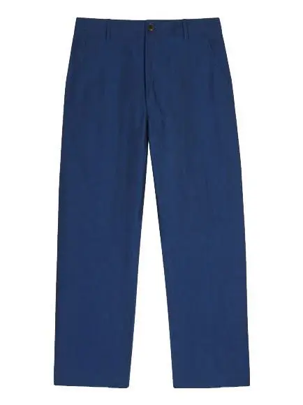 Paul Smith Cotton-linen Elastic-back Trousers - Blue