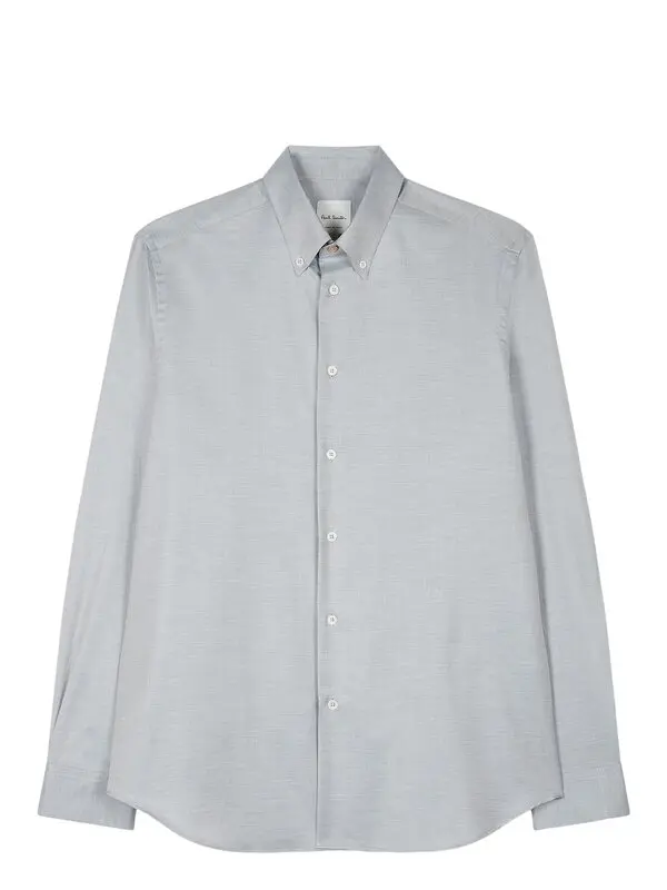 Paul Smith Pale Yarn-dye Brushed Cotton Twill Shirt - Blue