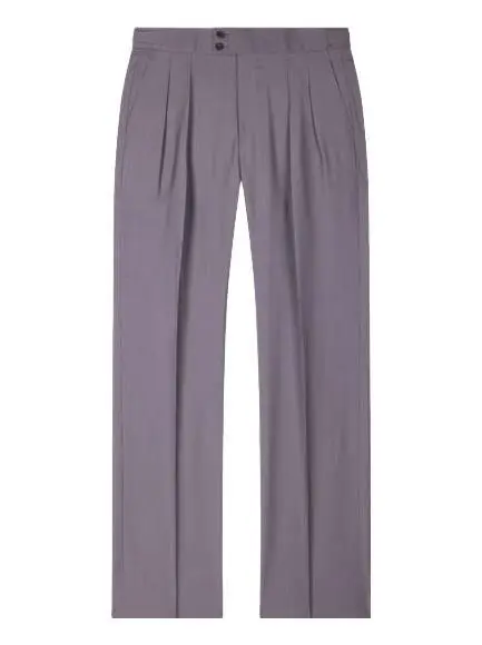 Paul Smith Wool Pleated Trousers - Purple