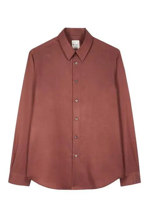 Paul Smith Cotton-viscose Blend Long Sleeve Shirt - Brown