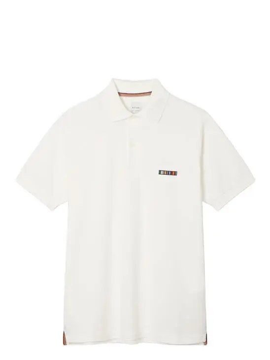 Paul Smith Signature Stripe' Logo Cotton Polo Shirt - White