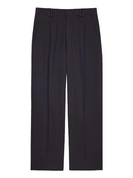 Paul Smith Cotton And Wool-blend Twill Wide Leg Trousers - Blue