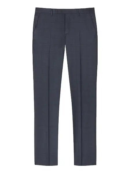Paul Smith Tapered-fit Check Wool Trousers - Blue