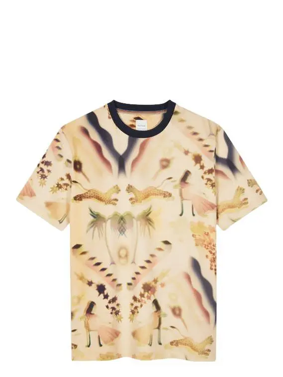 Paul Smith Beige 'lumiere' Print T-shirt - Brown