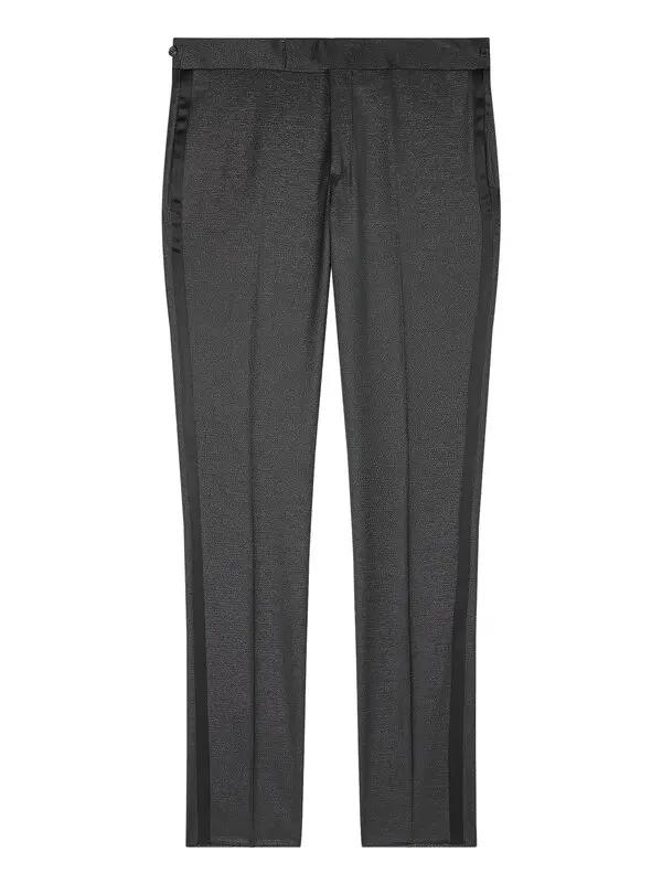 Paul Smith Slim-fit Glitter Wool-blend Evening Trousers - Black