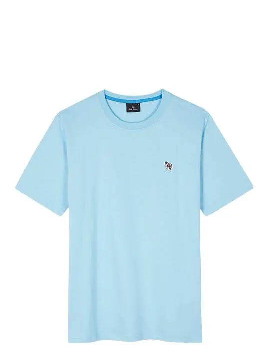 Paul Smith Light Organic Cotton Zebra Logo T-shirt - Blue