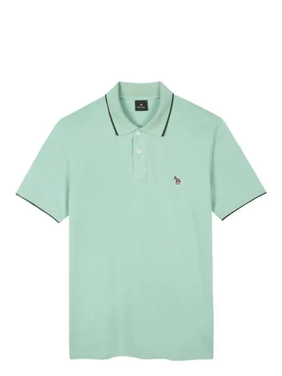 Paul Smith Sea Zebra Logo Polo Shirt With Contrast Tipping - Green