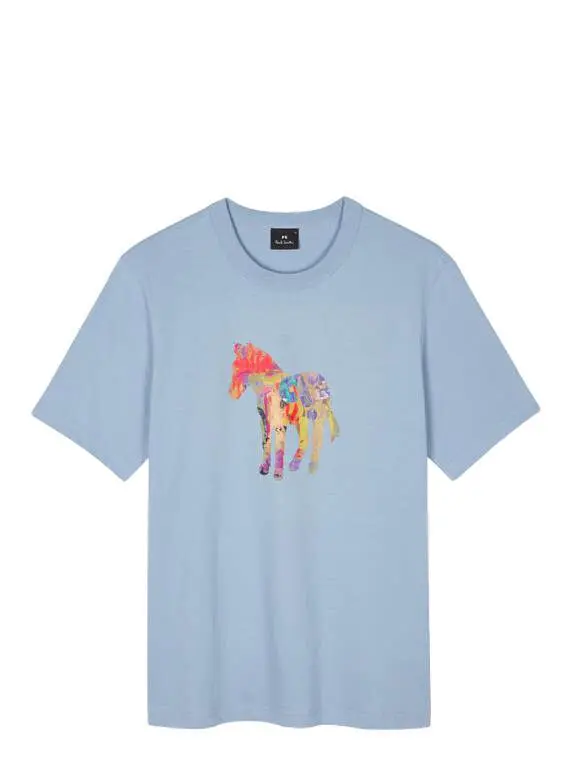 Paul Smith Sky 'craft Zebra' Print T-shirt - Blue