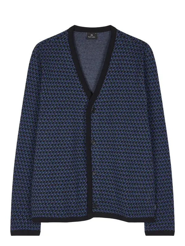 Paul Smith Houndstooth Cardigan - Black