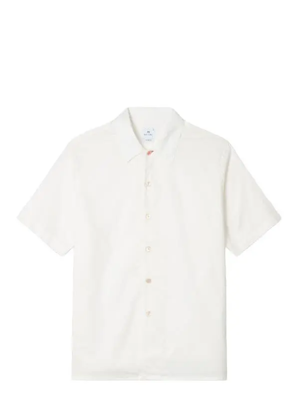 Paul Smith Dobby-cotton Short-sleeve Shirt - White