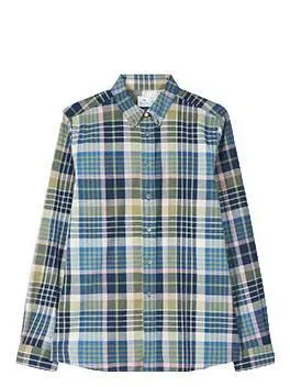 Paul Smith Cotton-blend Check Shirt - Blue