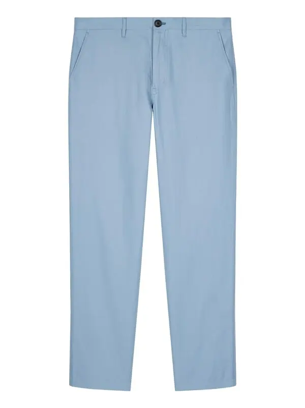 Paul Smith Tapered-fit Light Cotton-linen Chinos - Blue