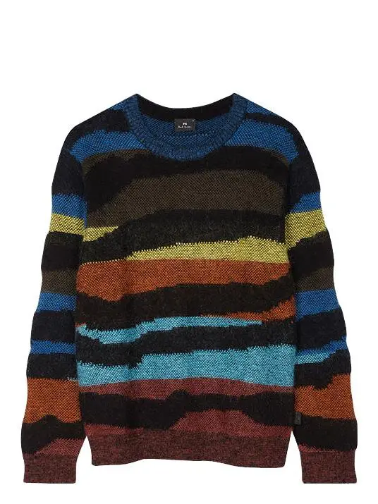 Paul Smith Multi-wave Striped Sweater - Blue