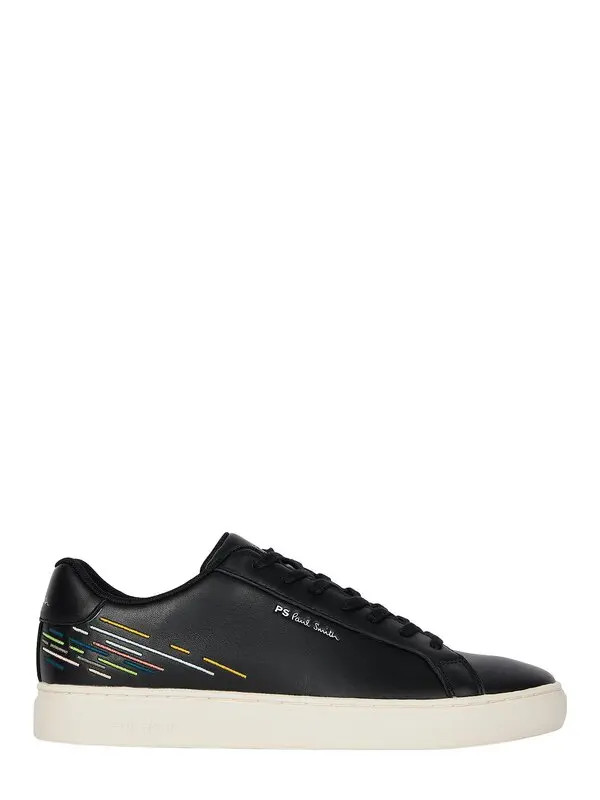 Paul Smith Leather 'rex' Embroidery Sneakers - Black