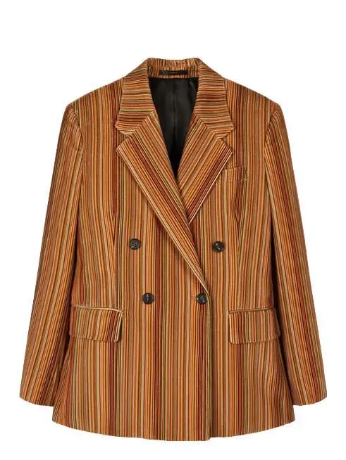 Paul Smith Cord Signature Stripe Double Breasted Blazer - Multicolour