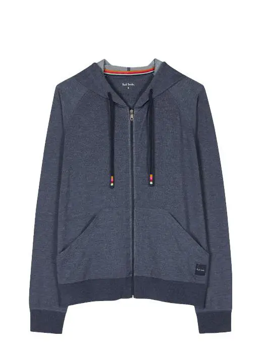 Paul Smith Denim Modal-blend Zip Lounge Hoodie - Blue