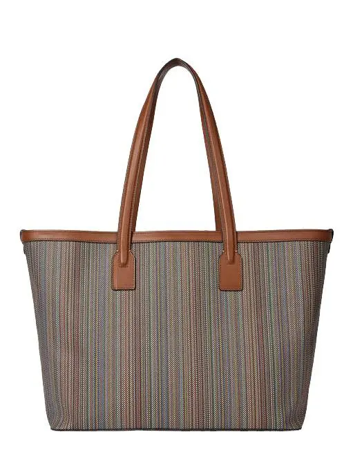 Paul Smith Signature Stripe Printed Canvas Tote - Multicolour