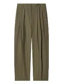 Paul Smith Pleated Linen Trousers - Green