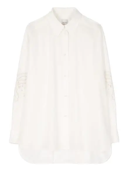 Paul Smith Embroidered Sleeve Cotton-blend Shirt - White