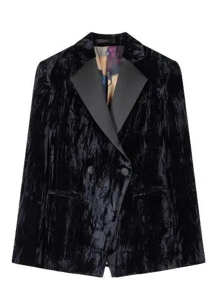 Paul Smith Velvet Double-breasted Evening Blazer - Purple