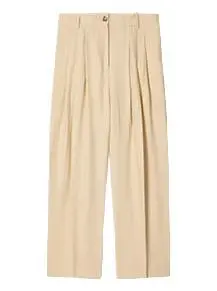 Paul Smith Pleated Linen Trousers - White
