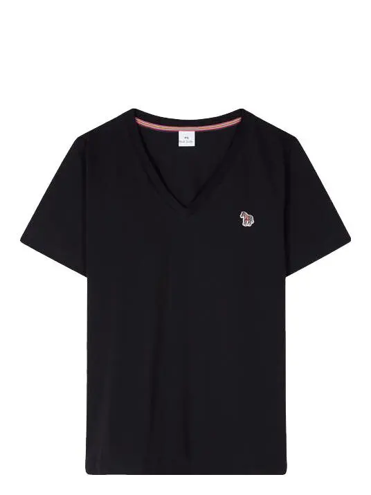 Paul Smith V-neck Zebra T-shirt - Black
