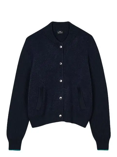 Paul Smith Knitted Bouclé Bomber - Blue