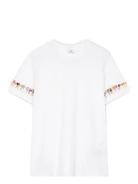Paul Smith Cotton Embroidered Flowers T-shirt - White